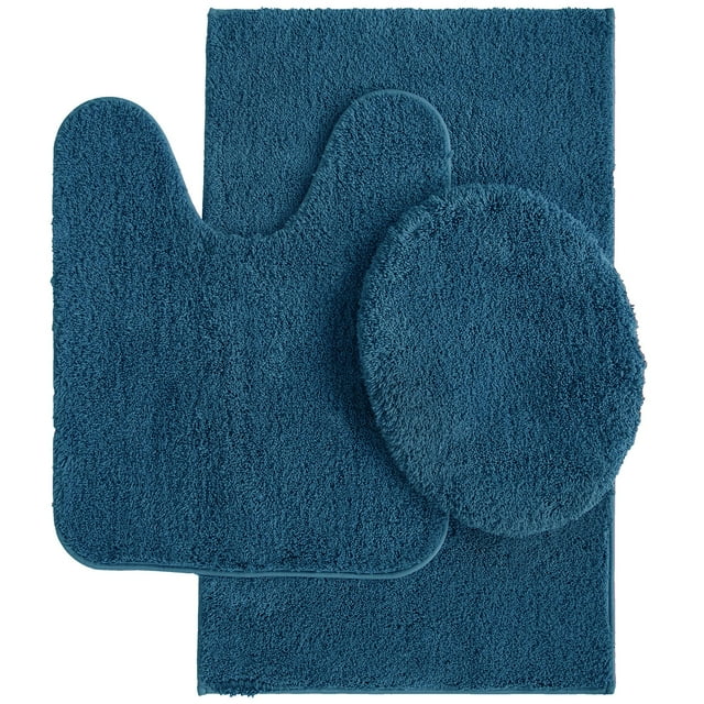Mainstays Performance Recycled Polyester 3 Pc Bath Rug Set, Cool Water ...