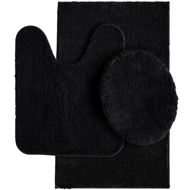 Mainstays Performance Recycled Polyester 3 Piece Bath Rug Set, Rich ...