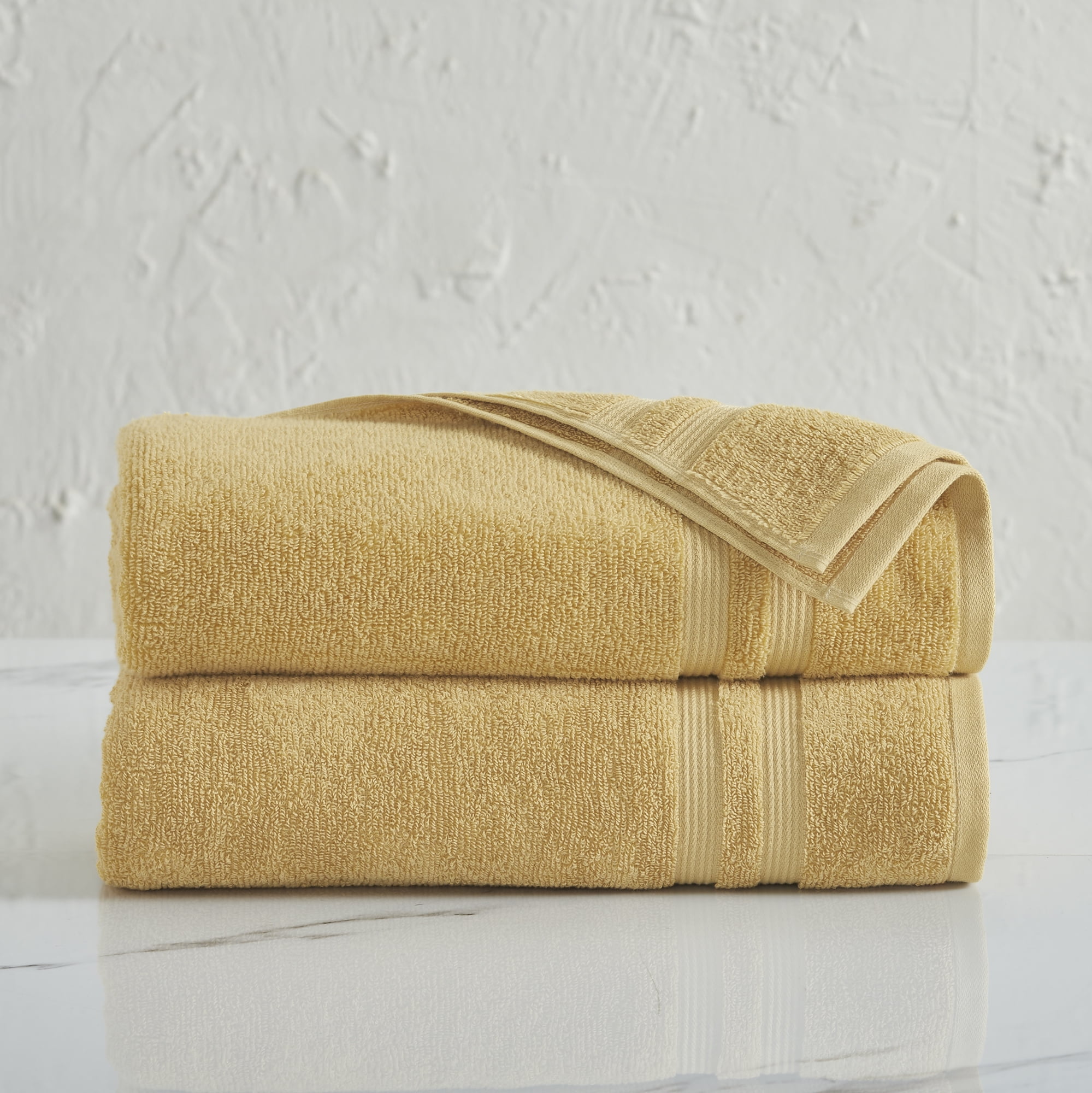 Mainstays Performance Solid 2-Piece Bath Sheet Set, Golden Curry ...