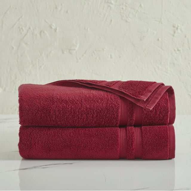 Mainstays Solid Bath Sheet Set - 62 x 30 - Red - Walmart.com
