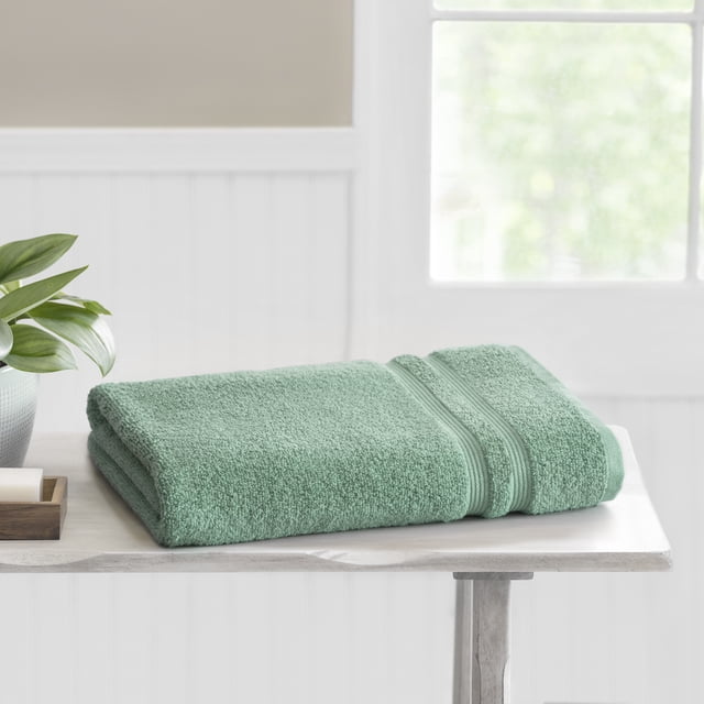 Mainstays Performance Solid Bath Sheet, 30" x 62", Green Sage - Walmart.com