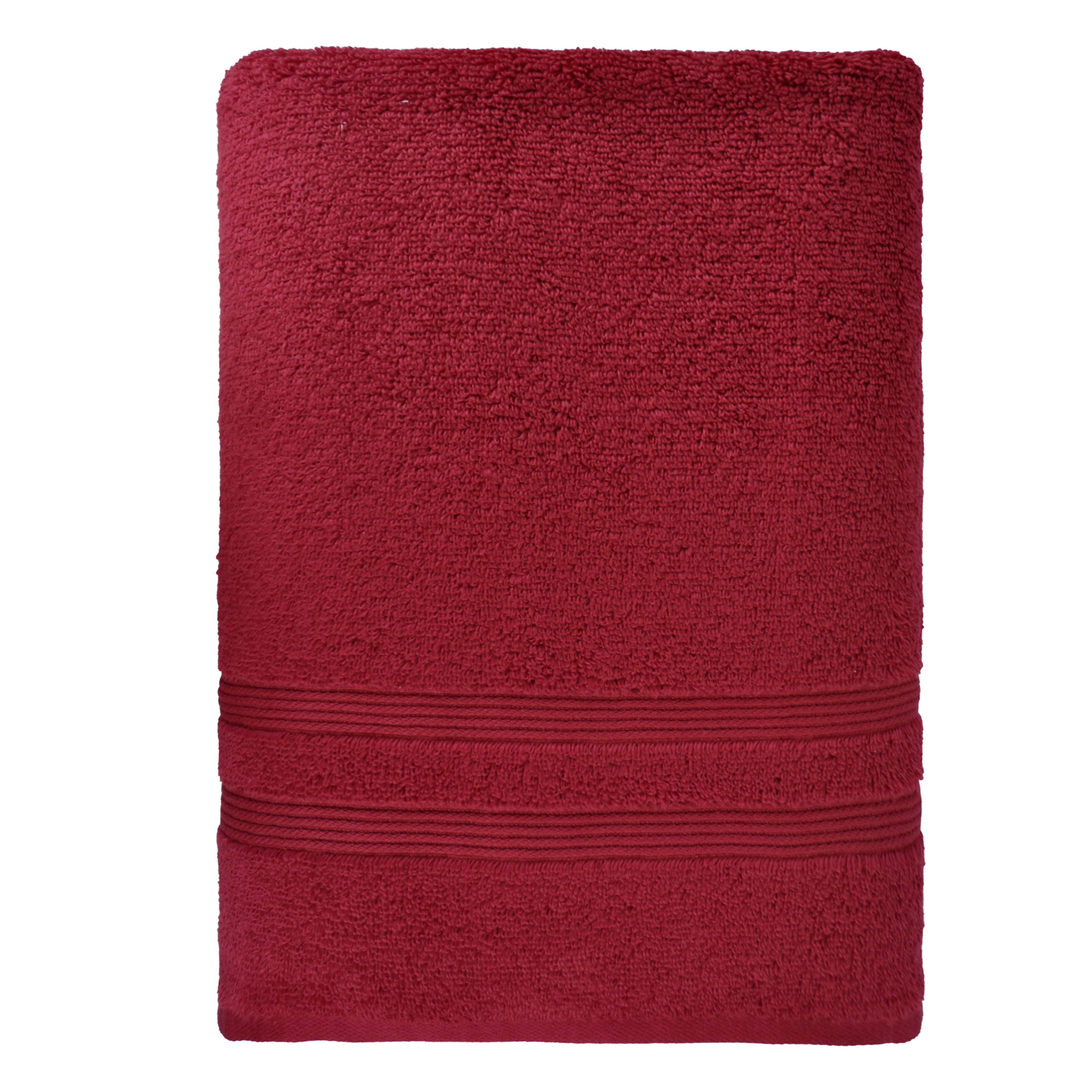 Mainstays Performance Solid Bath Sheet, 62" X 30", Crimson Red ...