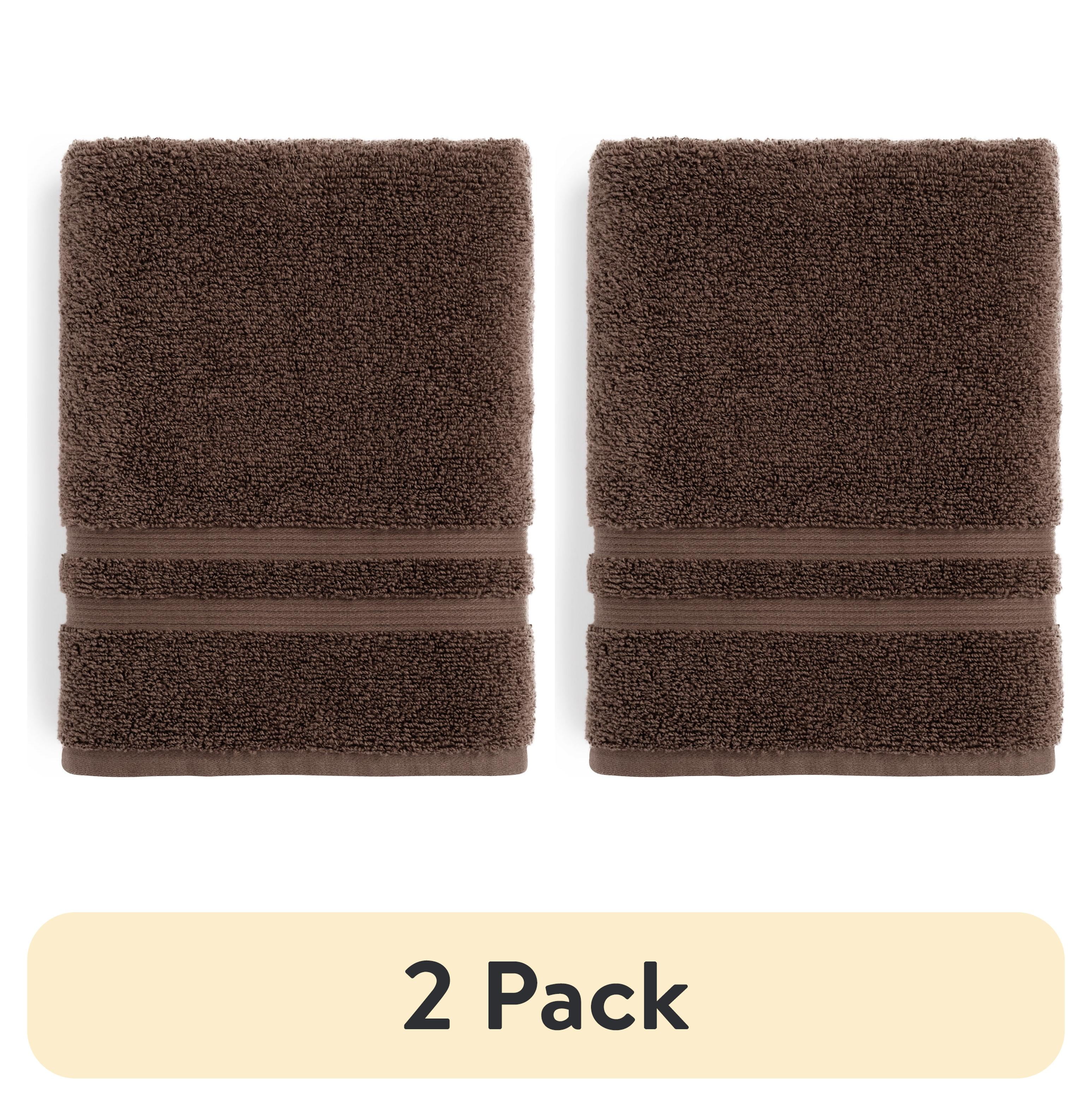 Mainstays 2 Pack Performance Bath Towel 30x54 Brown Absorbent Durable ...