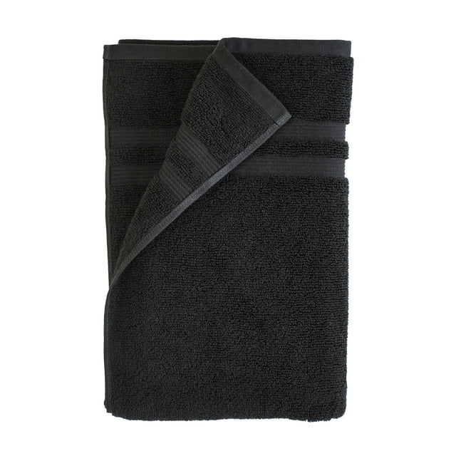 Mainstays Performance Solid Bath Towel, 54" x 30", Black - Walmart.com