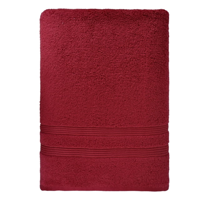 Mainstays Performance Solid Bath Towel, 54" x 30", Crimson Red ...