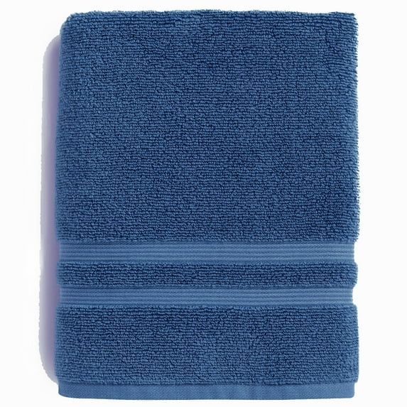 Mainstays Performance Solid Bath Towel Navy 54 x 30 inches Cotton Absorbent Quick Dry - Walmart.com