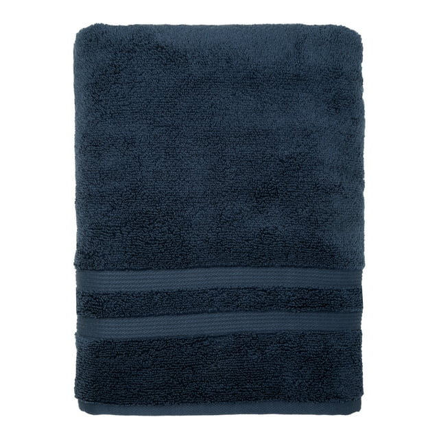 Mainstays Performance Solid Bath Towel, 54" x 30", Washed Indigo ...