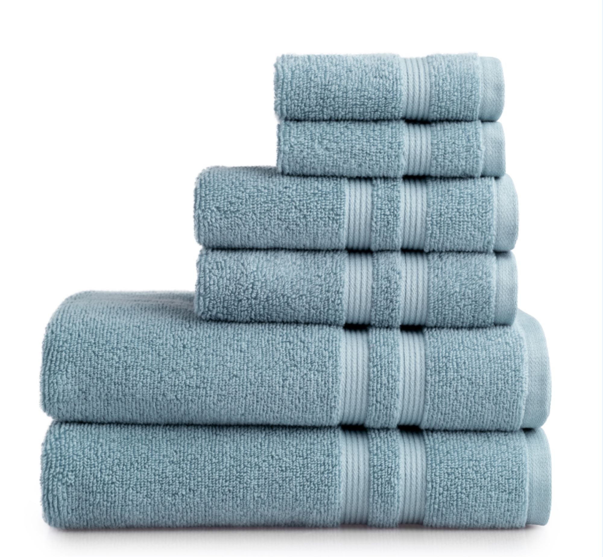 Mainstays Performance Cotton 6-Piece Bath Towel Set, Super Soft Quick ...