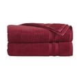 Mainstays Performance Textured 2-Piece Bath Sheet Set Red Quick-Drying ...