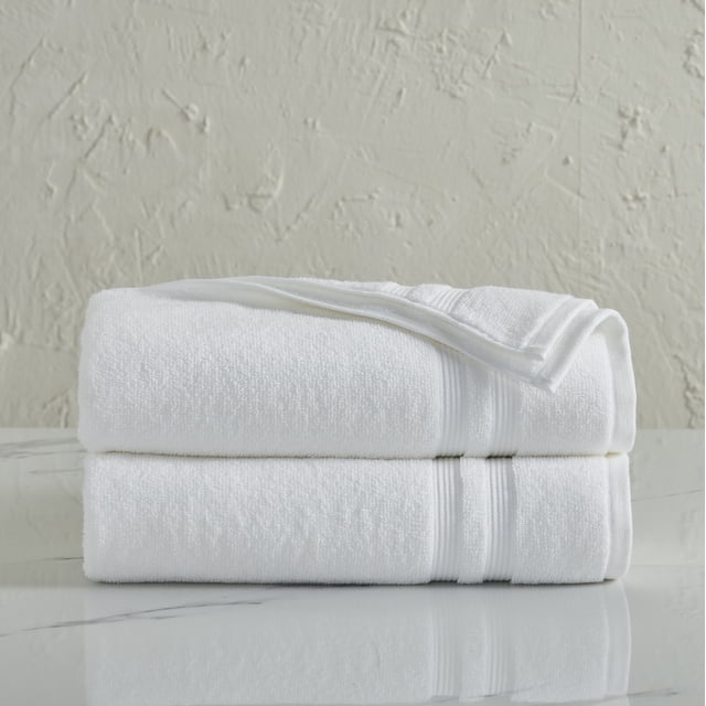 Mainstays Performance Textured 2-Piece Bath Sheet Set, White - Walmart.com