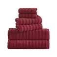 Mainstays 6-Piece Bath Towel Set, Crimson Red, Cotton Blend, Absorbent ...