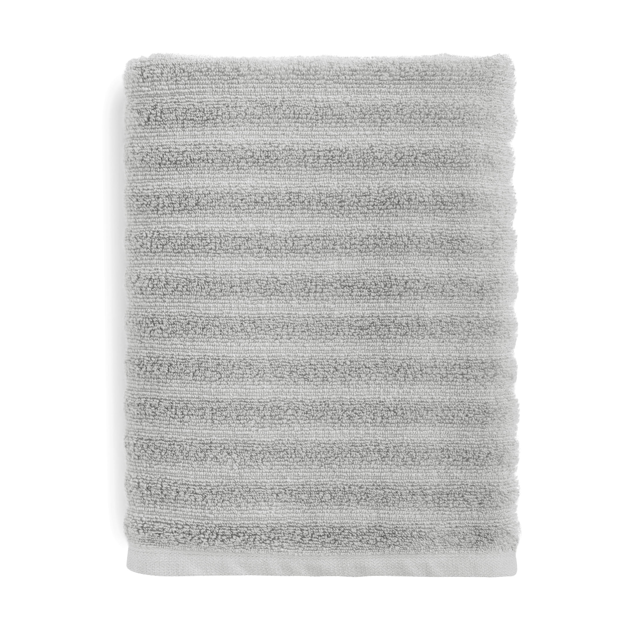 Mainstays Performance Textured Bath Sheet, 30" x 62", Soft Silver ...