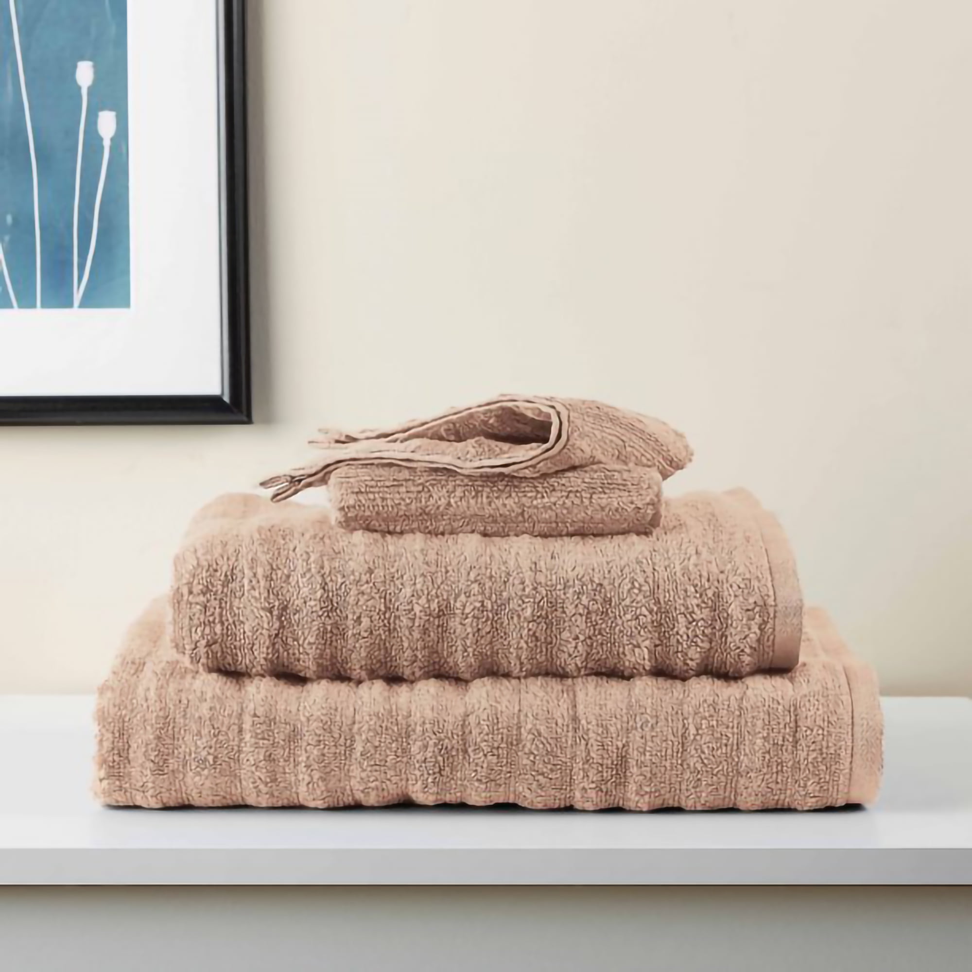 Mainstays Textured Anti-Microbial Cotton Bath Sheet Set, Acorn, 2-Piece ...