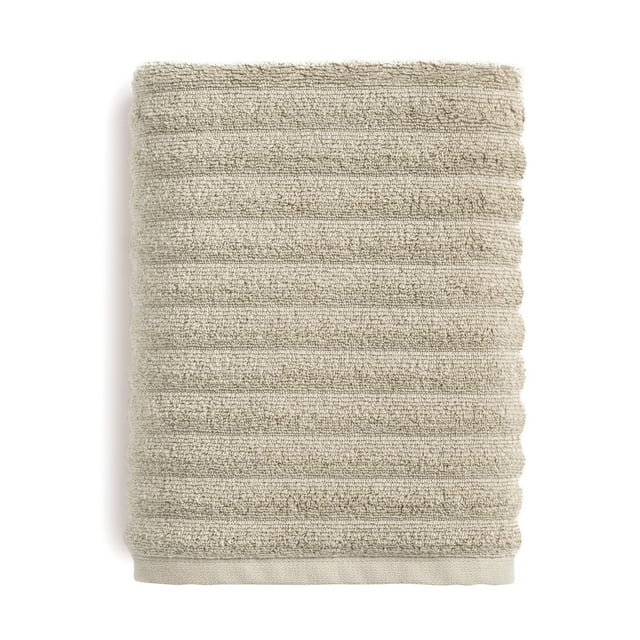 Mainstays Performance Textured Bath Towel, 30" x 54", Papyrus Beige ...