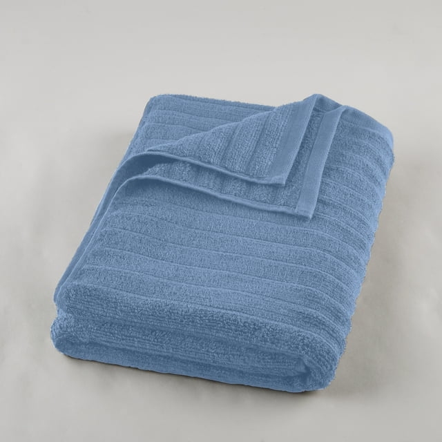 Mainstays Luxurious Absorbent Durable Blue Linen Bath Towel 54 x 30 100 ...