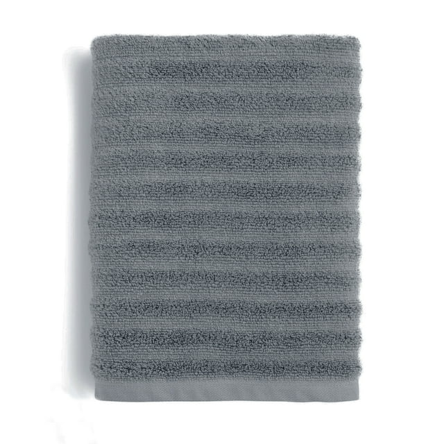 Mainstays Performance Textured Bath Towel, 54" x 30", Grey - Walmart.com
