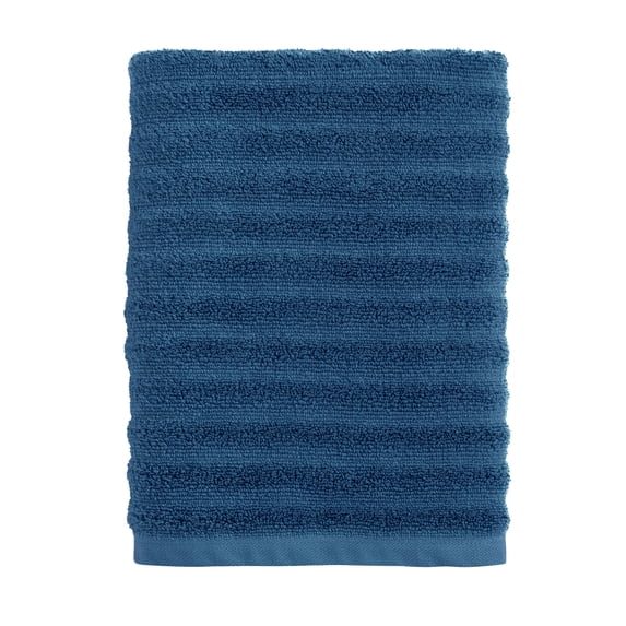 Mainstays Performance Textured Bath Towel, 54" x 30", Indigo - Walmart.com
