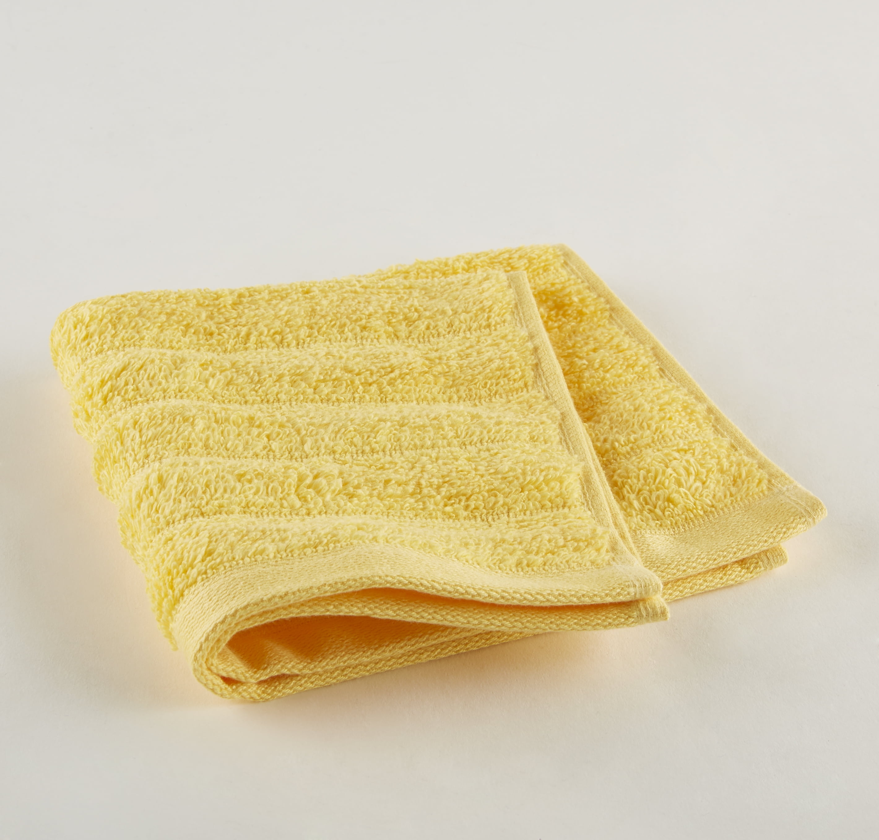Mainstays Performance Textured Washcloth, 12" x 12", Sunray Yellow ...