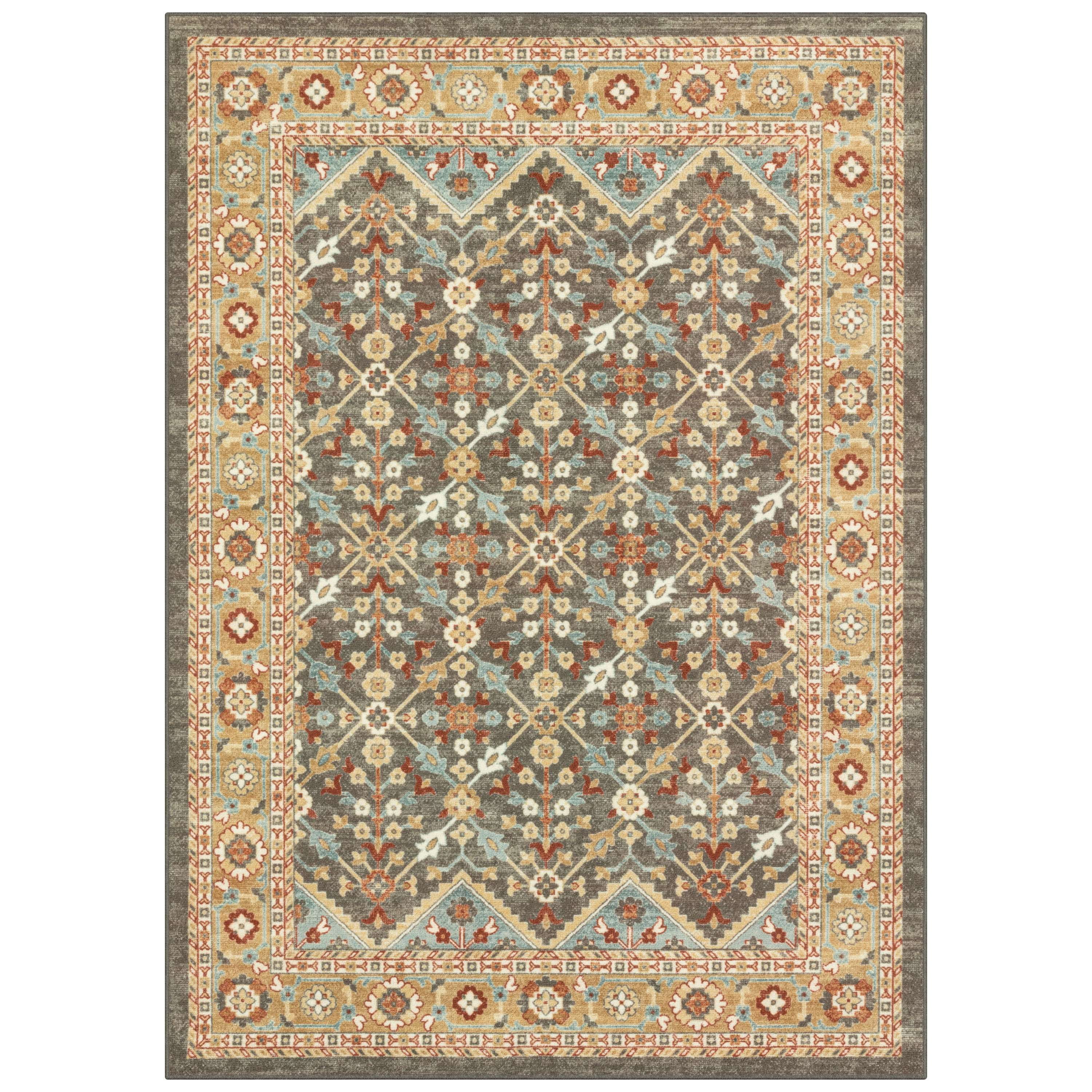 Mainstays Persian Medallion Loop Print Rust Brown Indoor Large Area Rug ...