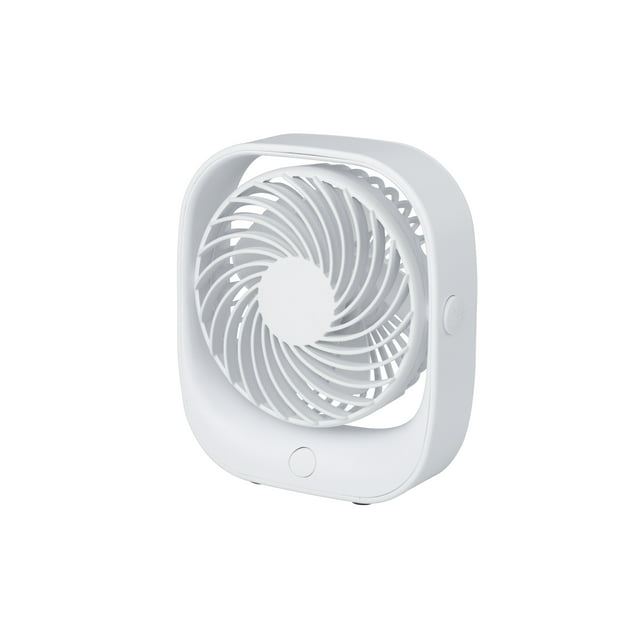 Mainstays Personal Rechargeable USB Portable Tabletop Fan in White ...