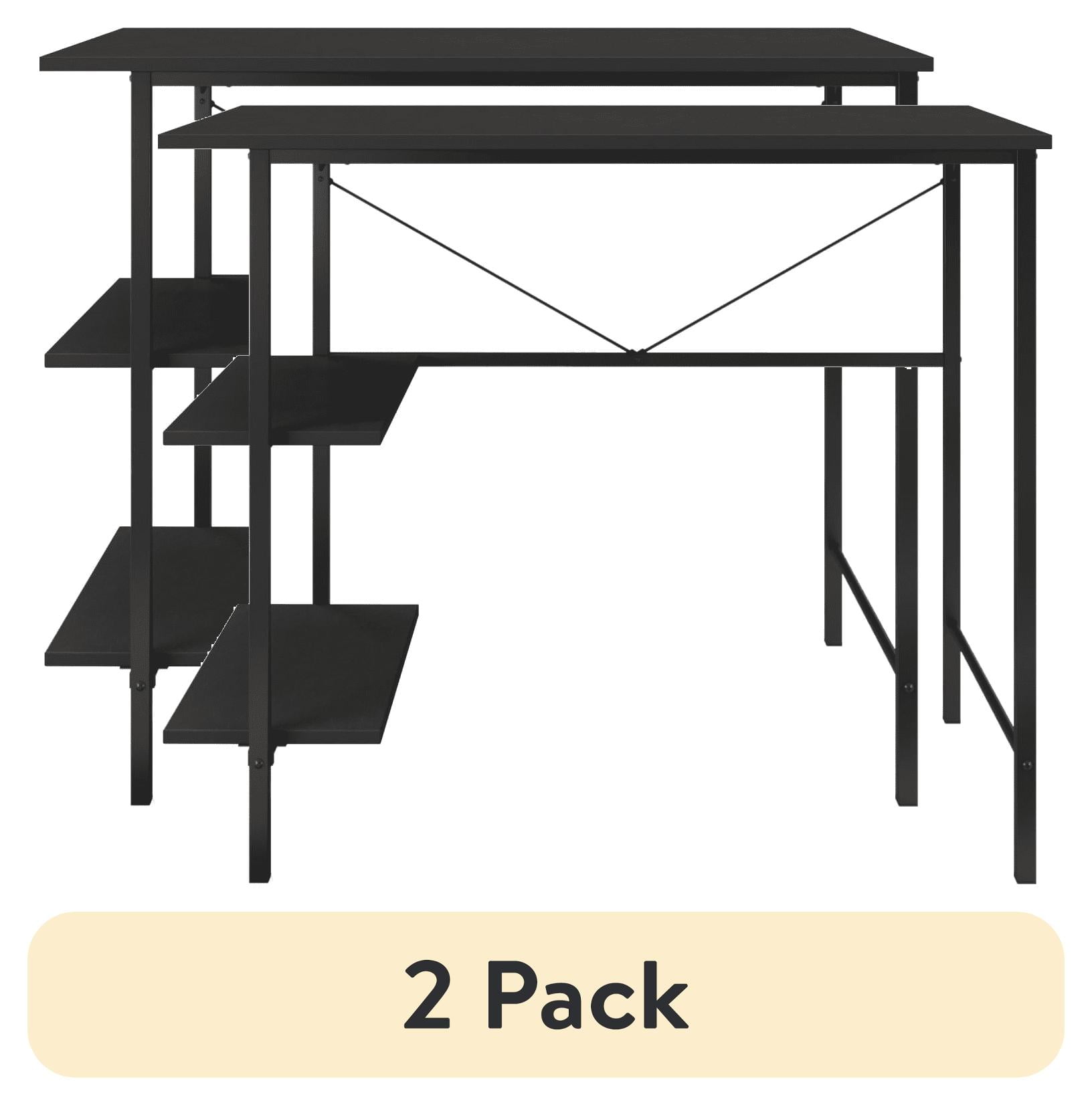 (2 pack) Mainstays Pierce 30 inch Tall Storage Desk, Black - Walmart.com
