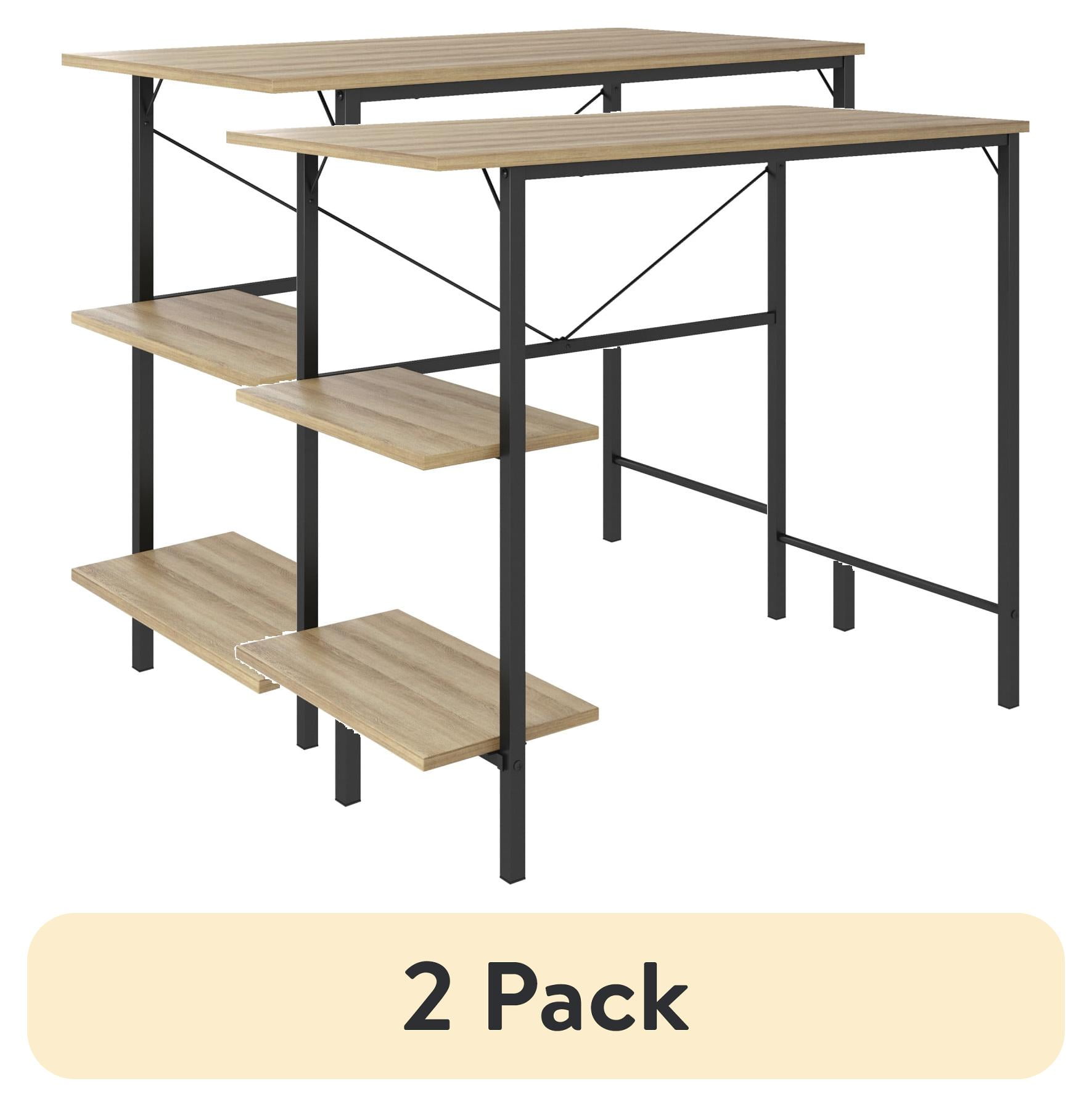 (2 pack) Mainstays Pierce 30 inch Tall Storage Desk, Oak - Walmart.com