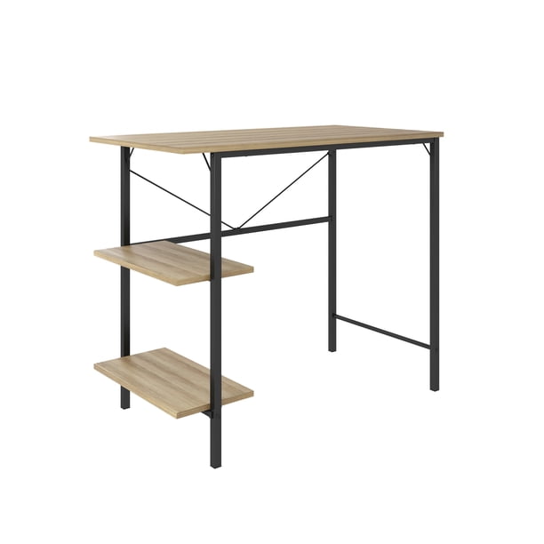 Mainstays Pierce 30 inch Tall Storage Desk, Oak - Walmart Business Supplies