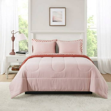 Mainstays Blush Pink 10 Piece Bed in a Bag Comforter Set with Sheets ...