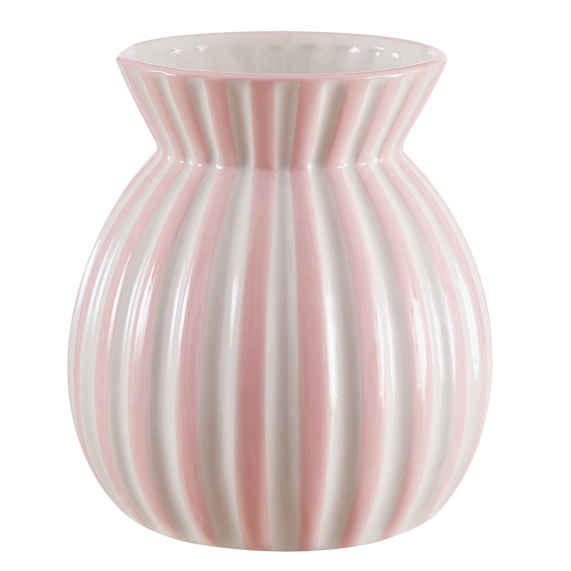 Mainstays Pink and White Striped Ceramic Vase - Walmart.com