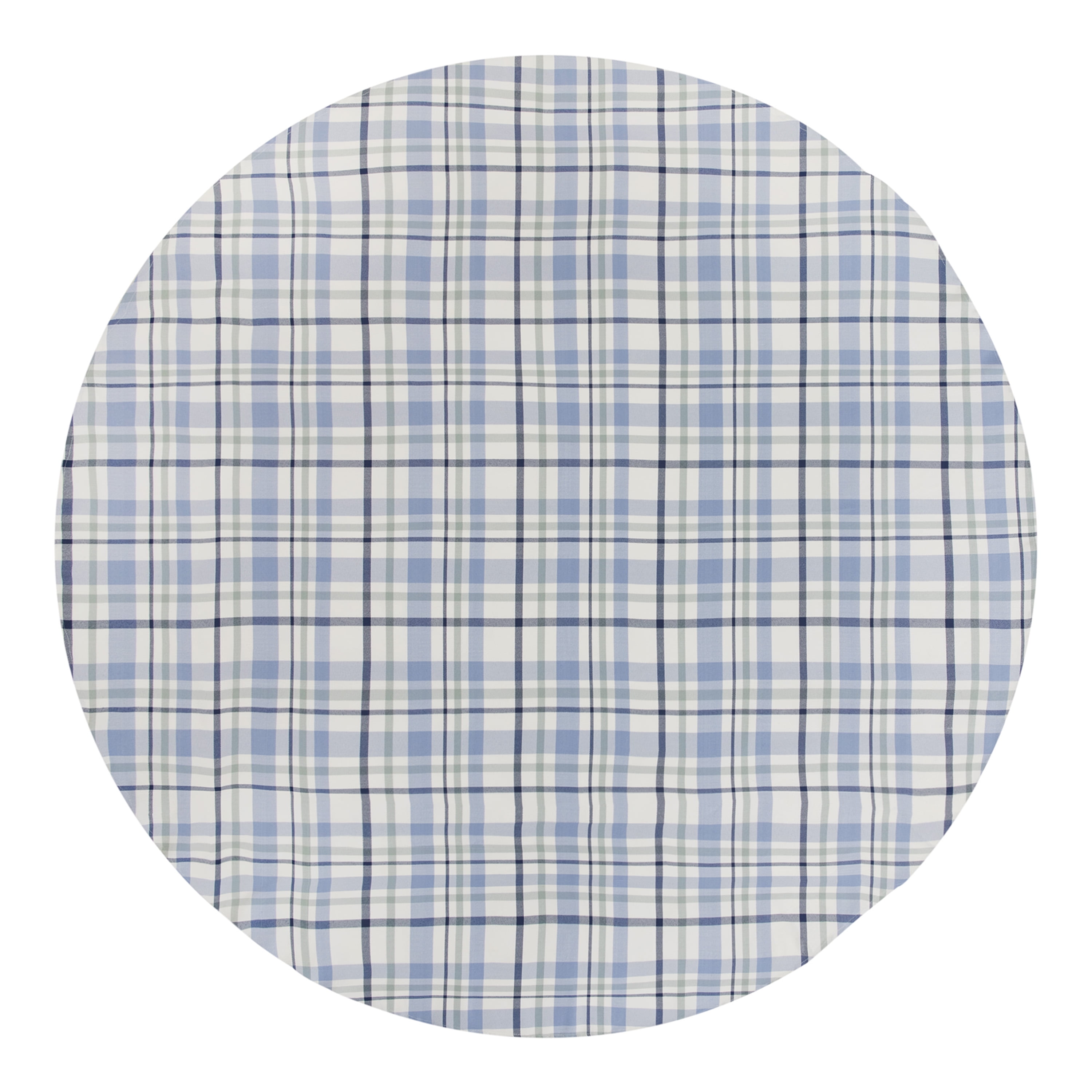 Mainstays Plaid 70” Round Tablecloth - Blue Multi - 100% Polyester ...