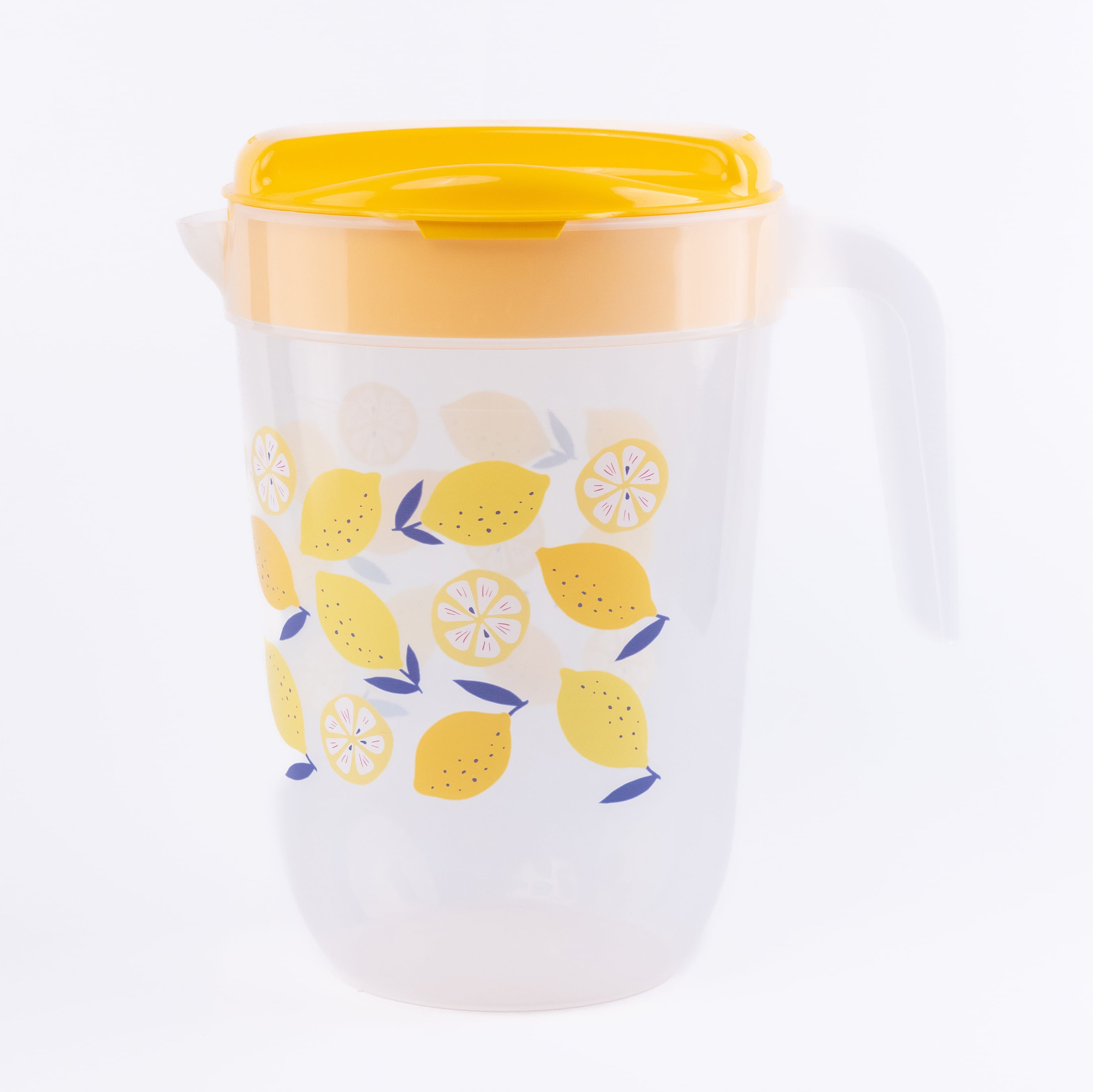Mainstays Plastic 1 Gallon Pitcher with Yellow Color Lid – Lemons ...