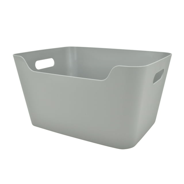 Mainstays Large Easy Access Plastic Storage Bin, Soft Silver - Walmart.com