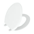Mainstays Plastic Elongated Toilet Seat in Daisy White, Easy Install ...