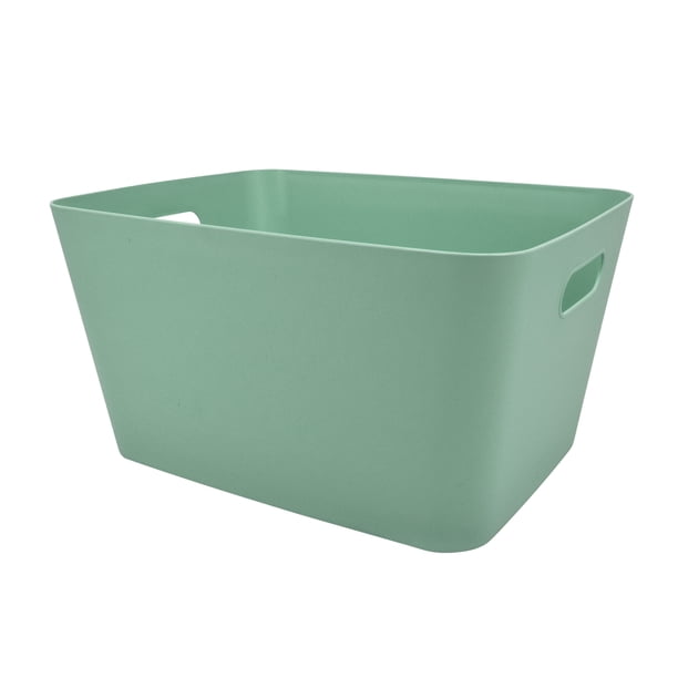 Mainstays Large Plastic Storage Bin, Green Sage - Walmart Business Supplies