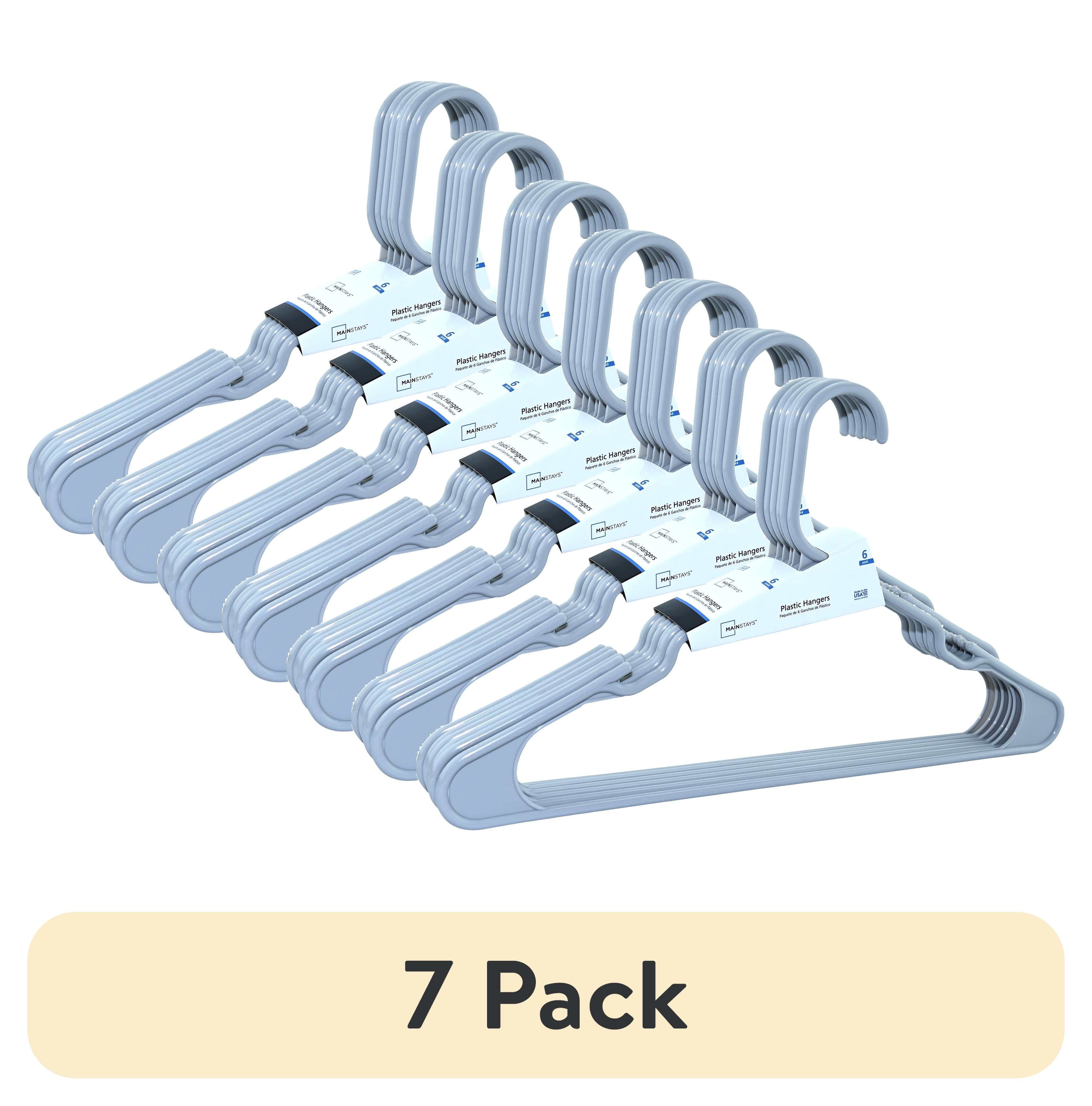 (7 pack) Mainstays Plastic Notched Adult Hangers for Any Clothing Type ...