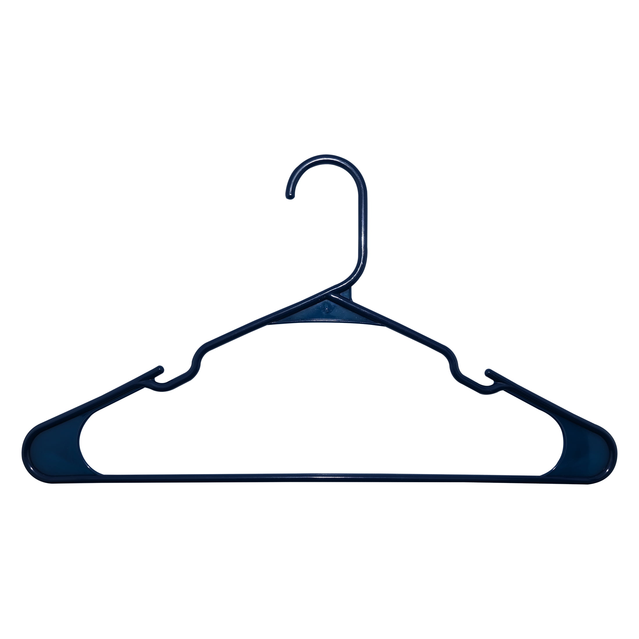 Mainstays Plastic Notched Adult Hangers for Any Clothing Type, Blue ...