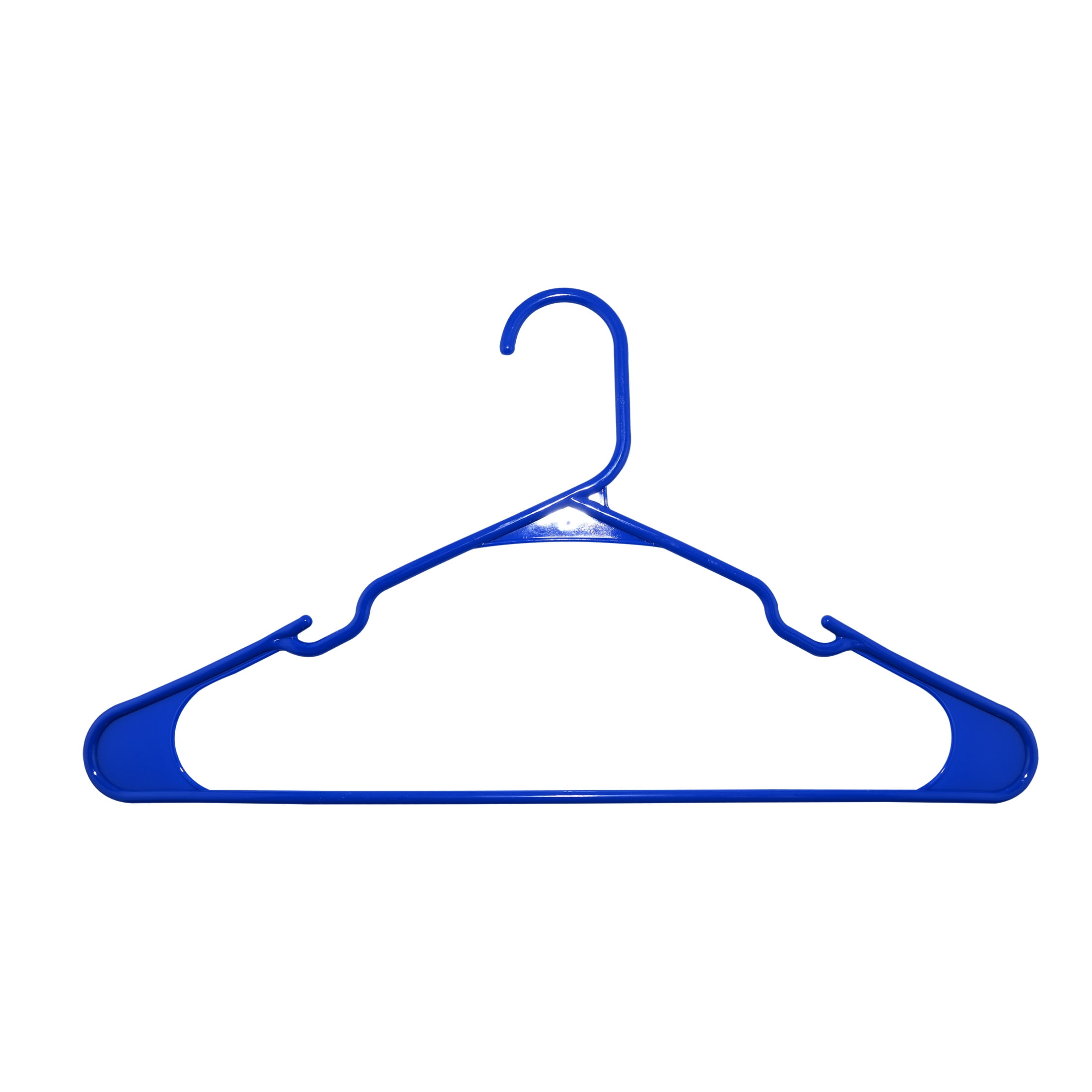 Mainstays Plastic Notched Adult Hangers for Any Clothing Type, Royal ...