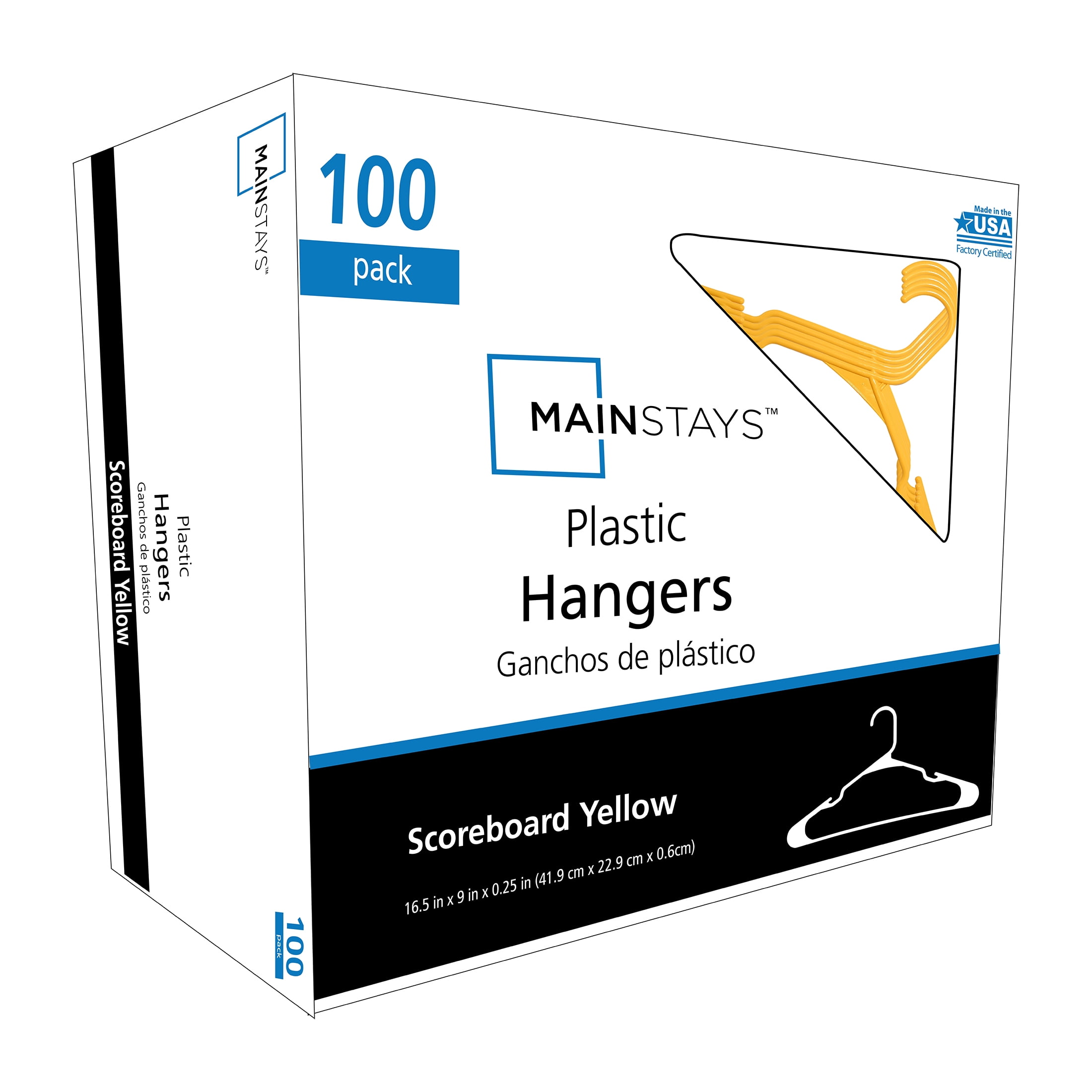 Mainstays Plastic Notched Adult Hangers - Polypropylene - Walmart.com