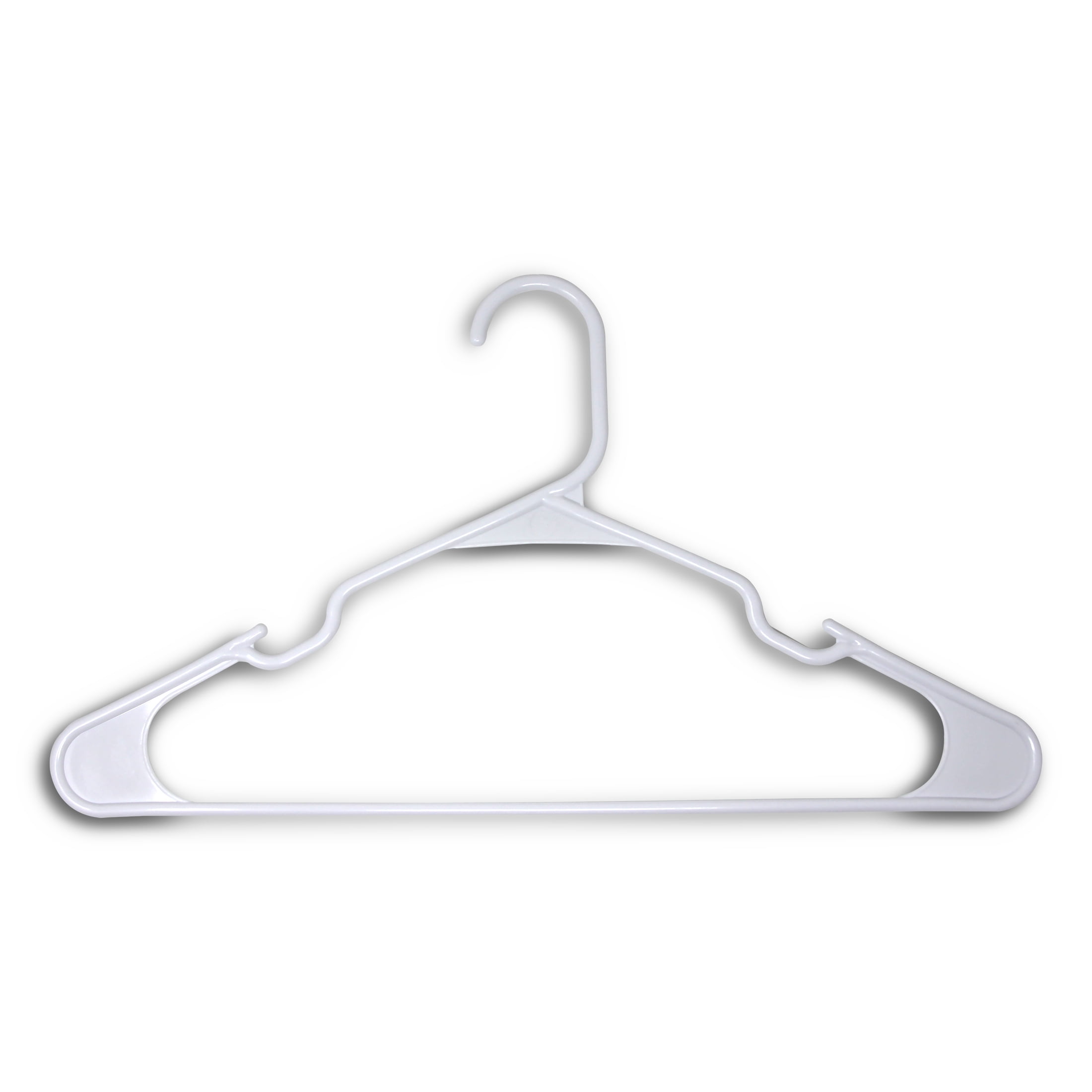 Mainstays Plastic Notched Adult Hangers for Any Clothing Type, Silver ...