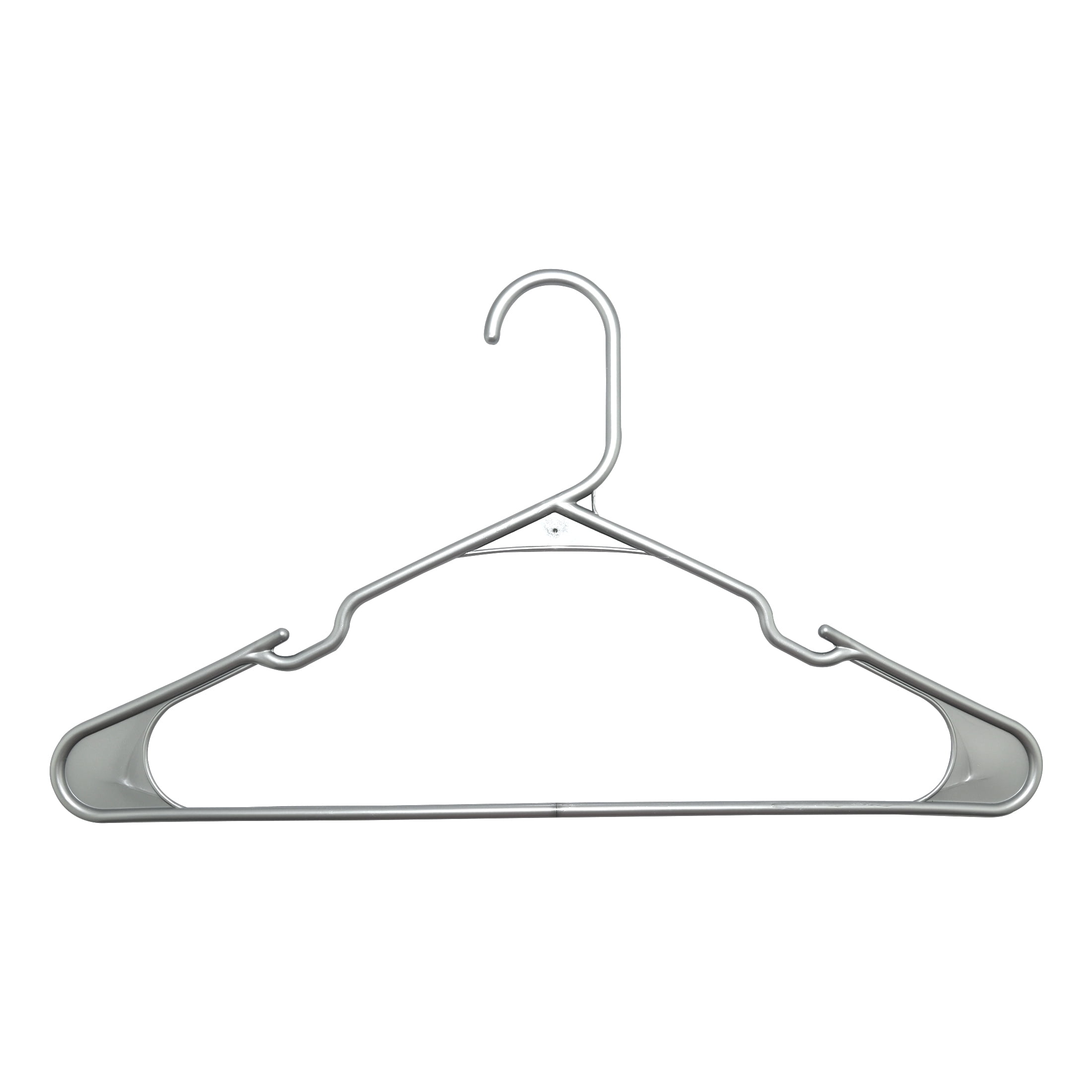 Mainstays Plastic Notched Adult Hangers for Any Clothing Type, Silver ...