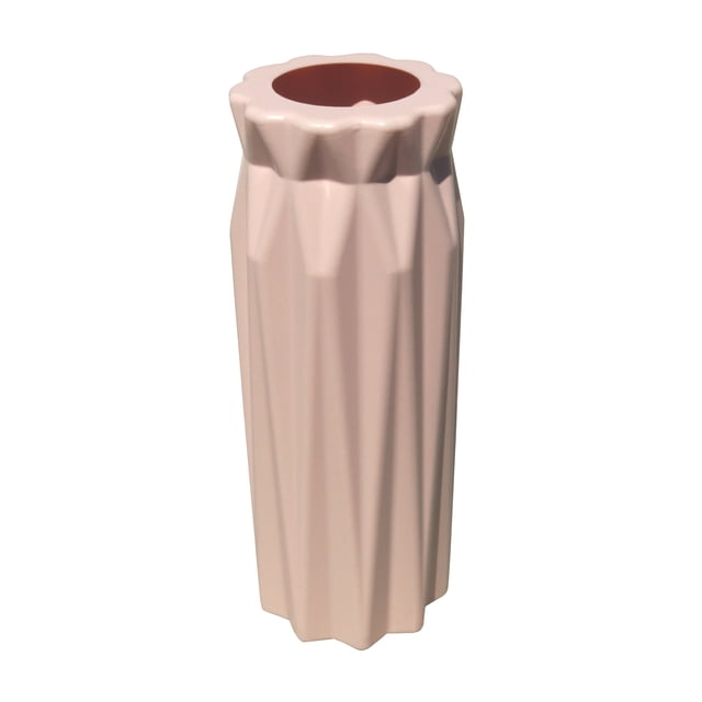 Mainstays Plastic Ribbed Round Vase, Pink Blush, Indoor - Walmart ...