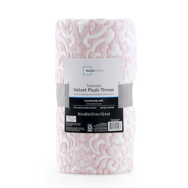 Mainstays Plush Throws, 50" x 60", Cherry Damascus - Walmart.com