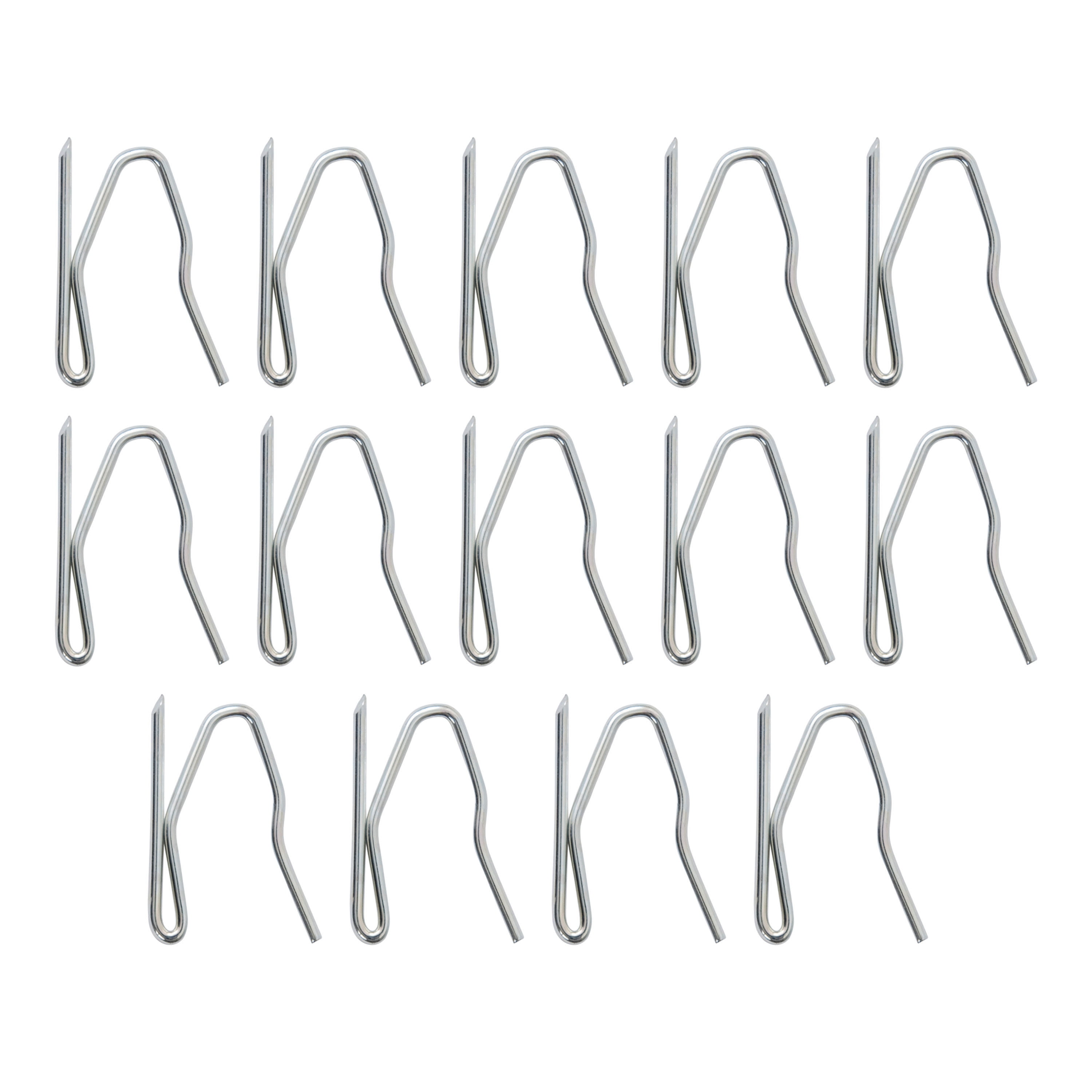 Mainstays Pointed Top Metal Curtain Hooks, Set of 14, Silver Finish for ...