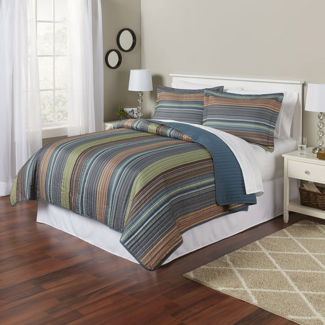 Mainstays Polyester Aztec Stripe Quilt, 1 Each - Walmart.com