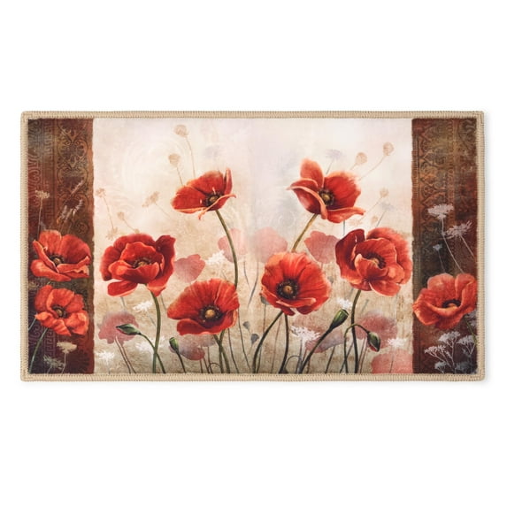 Mainstays Poppy Floral Kitchen Mat, Multicolored, 18"x30" - Walmart.com