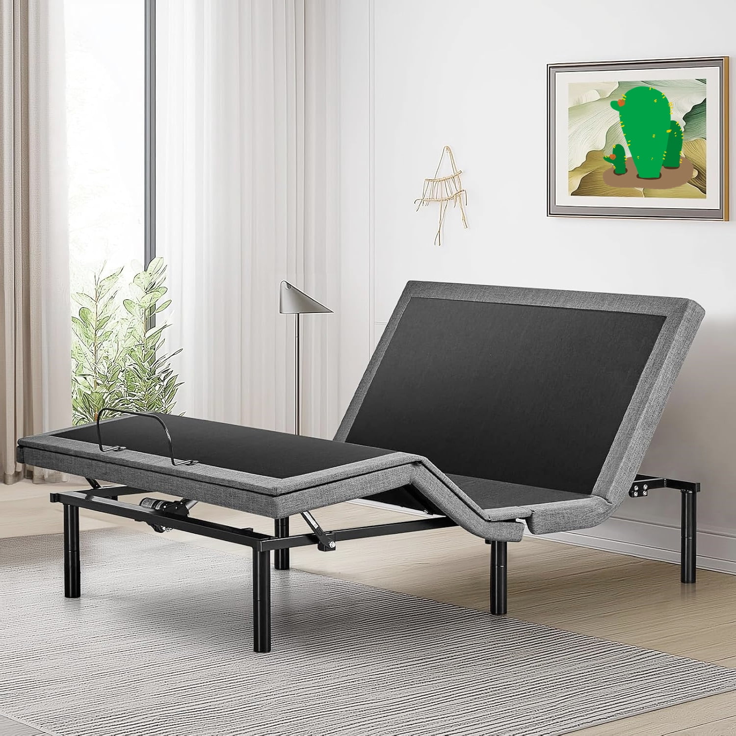 BEDDLE Power Adjustable Metal Platform Bed Base with Wireless Remote ...