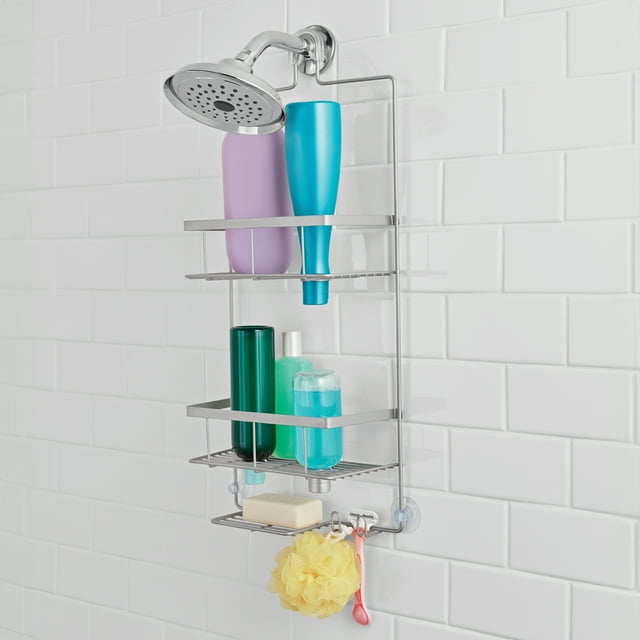Mainstays Premium Hanging Shower Caddy with 2 Shelves and Soap Tray ...