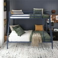 Mainstays Premium Twin over Full Metal Bunk Bed, Blue - Walmart.com