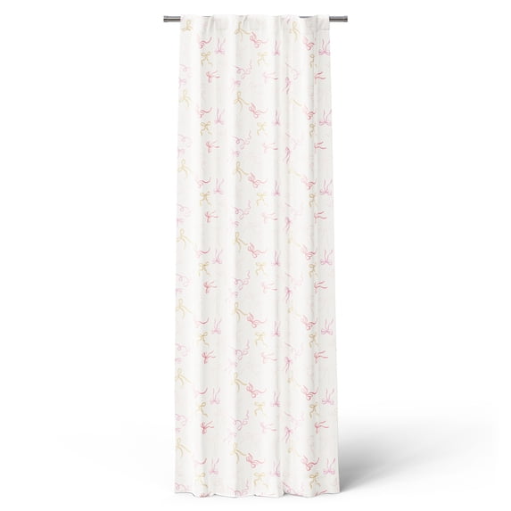 Mainstays Kids Pink and Yellow Ribbon Printed Blackout Rod Pocket with ...