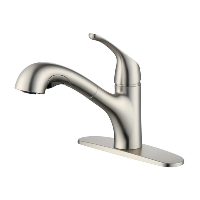 Mainstays Pull Out Kitchen Faucet in Satin Nickel - Walmart Business ...